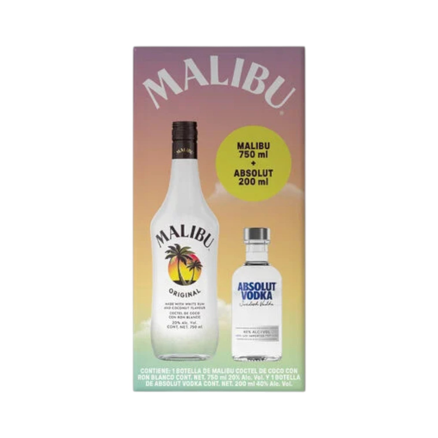 Ron Malibu 750ml + Vodka Absolut Blue 200ml – Vinosylicor...