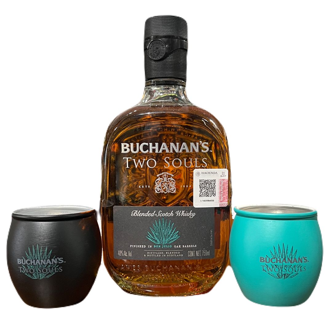 Whisky 12 Buchanans Two Souls 750Ml C/Vasos – Vinosylicor...