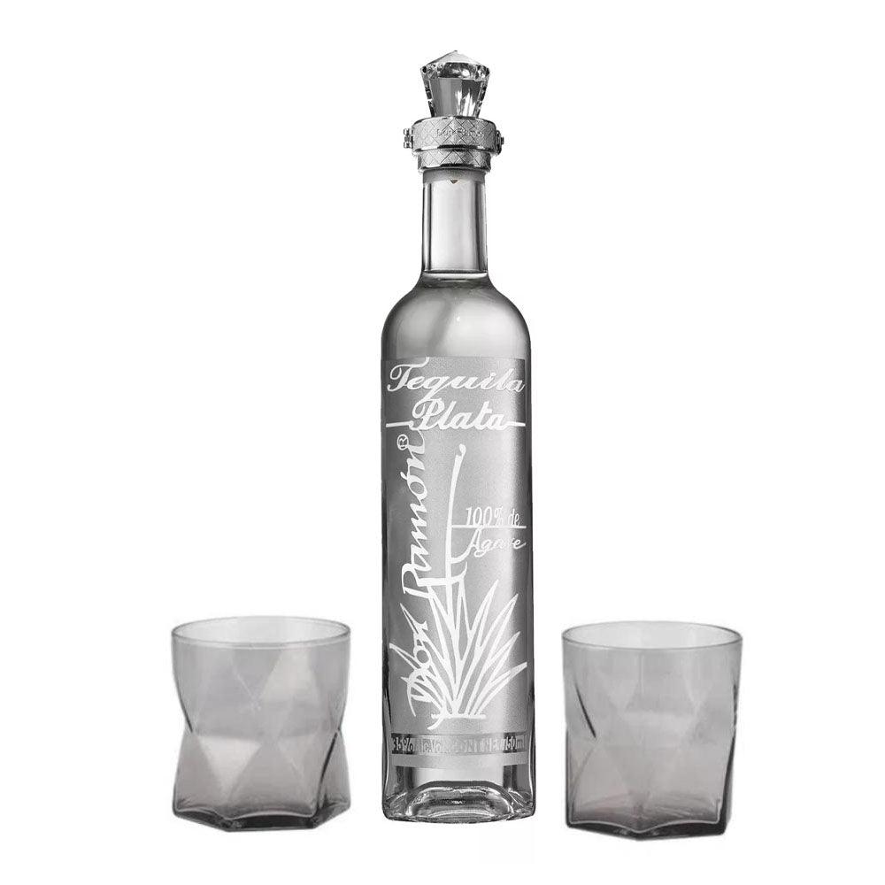 TEQUILA BLANCO 100% DON RAMON PUNTA DIAMANTE PLATA 750ML C/VASOS ...