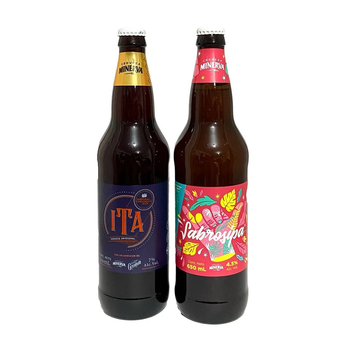 Minerva Ita Beer 650ml Bottle + Minerva Sabrosipa Beer 650ml Bottle ...
